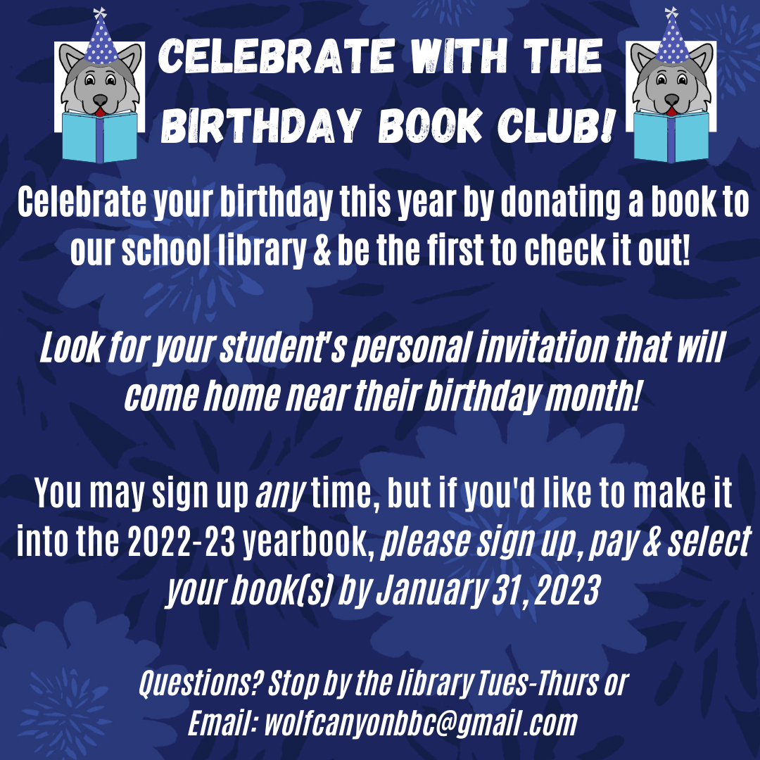 Birthday Book Club is Back… | Wolf Canyon – Home of the Timberwolves