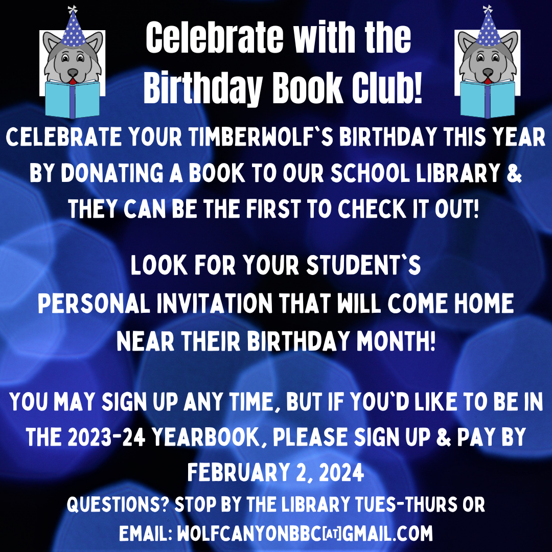 Wolf Canyon Birthday Book Club | Wolf Canyon – Home of the Timberwolves