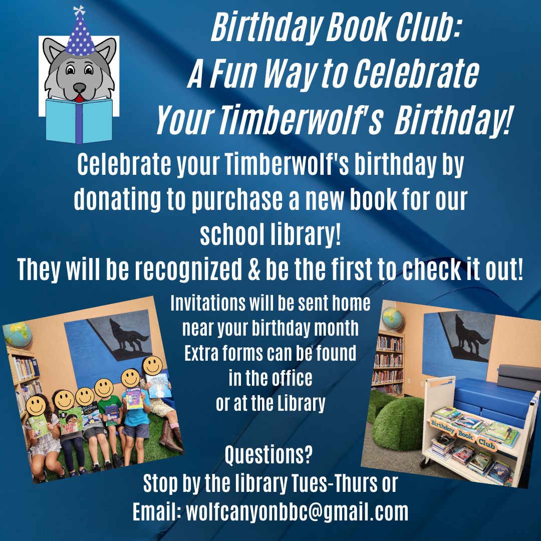 Wolf Canyon Birthday Book Club | Wolf Canyon – Home of the Timberwolves